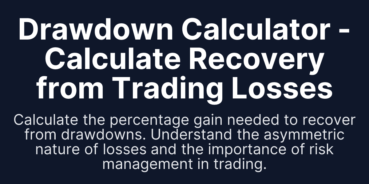Drawdown Calculator - Calculate Recovery from Trading Losses - ShowMyTrades